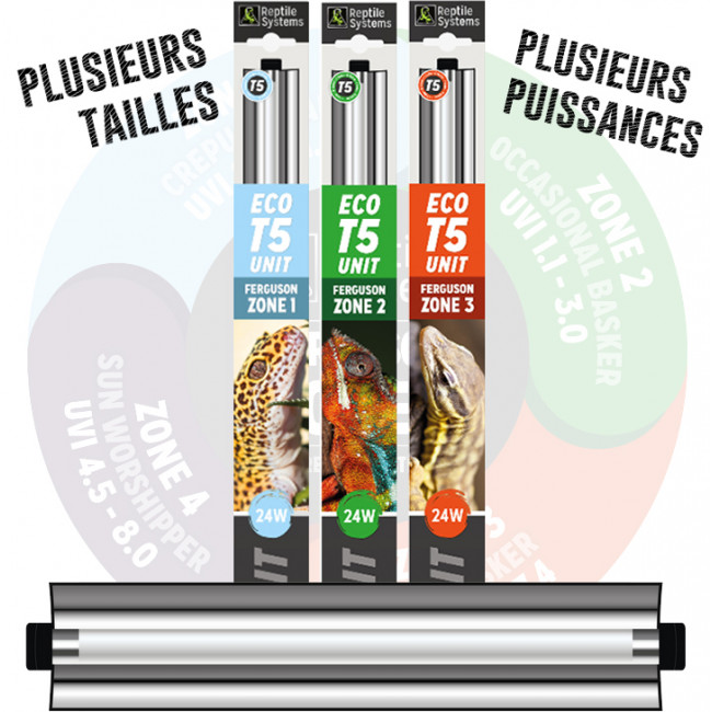 Rampe + tube néon UVB "ECO T5 UNIT" Reptile Systems - Bebesaurus